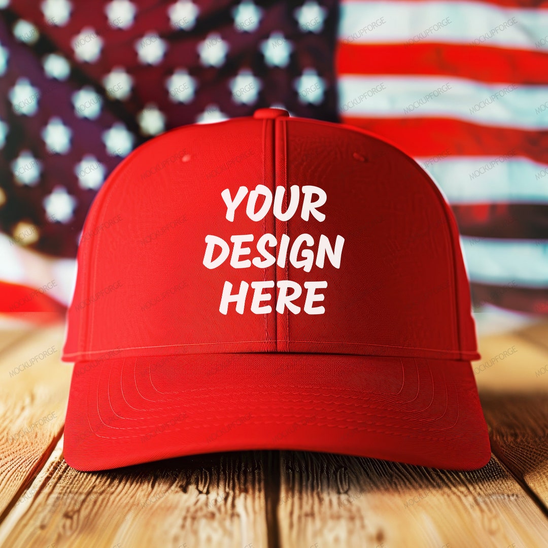 Red Baseball Hat Mockup, Red Baseball Cap Mockup, Trucker Hat Mockup ...