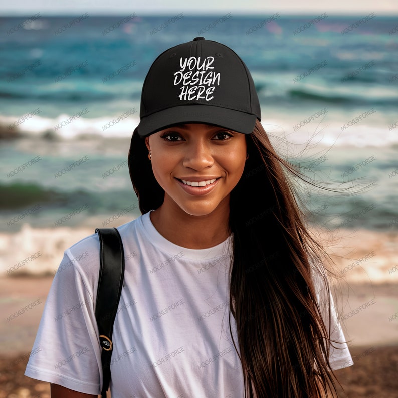 Black Baseball Hat Mockup, Black Baseball Cap Mockup, Trucker Hat ...