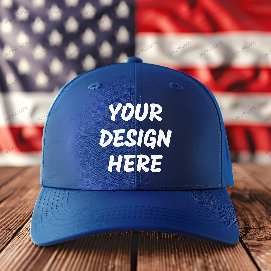 Blue Baseball Hat Mockup, Blue Baseball Cap Mockup, Trucker Hat Mockup ...