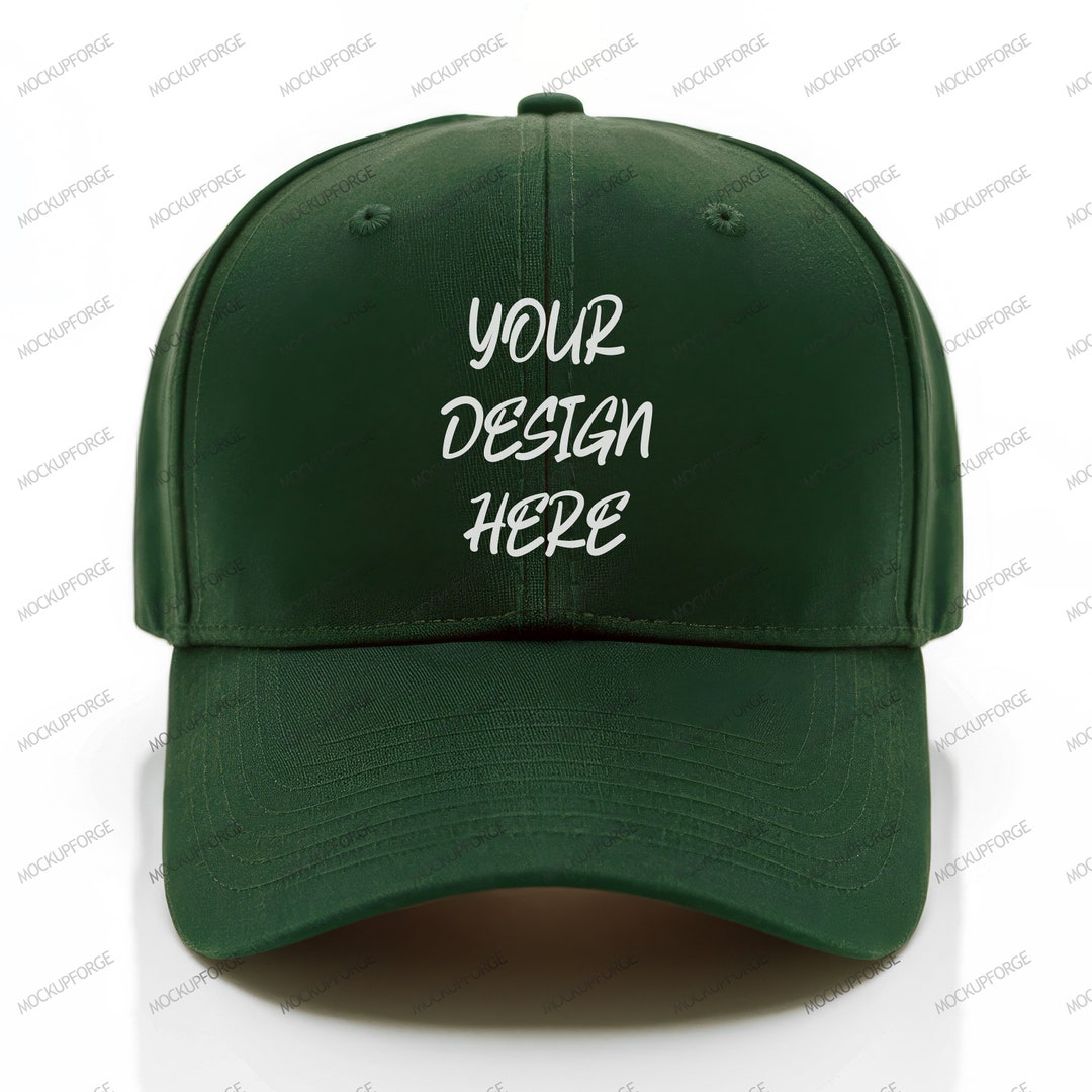 Green Baseball Hat Mockup, Green Baseball Cap Mockup, Trucker Hat ...