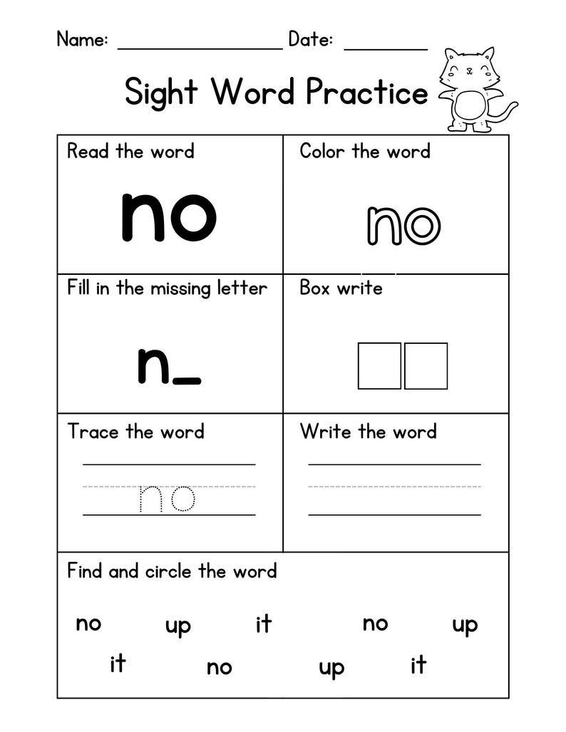 100 Printable Sight Word Practice Worksheets Prek - 1st Grade ...