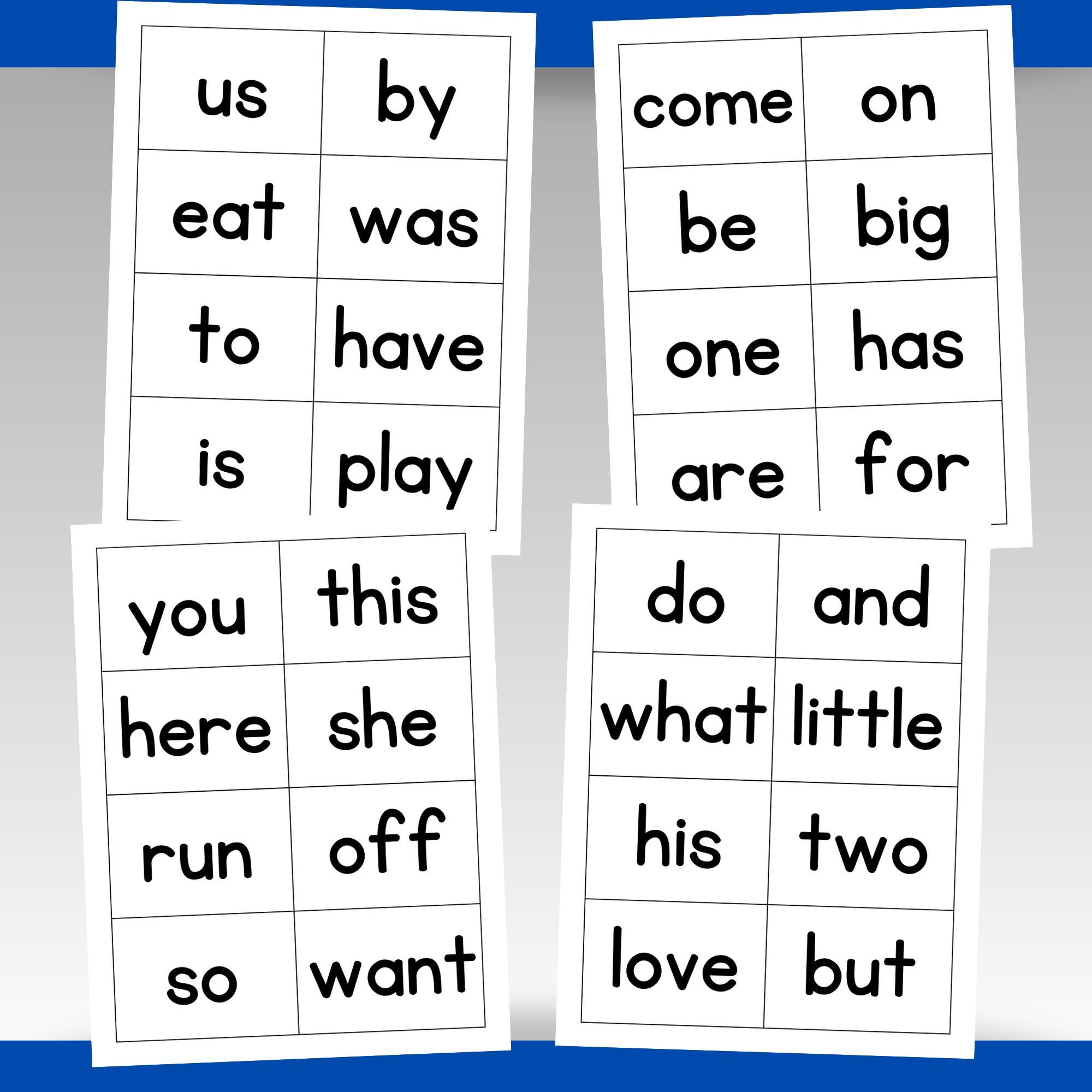 Printable Fry First 100 Sight Words Flashcards With Words List. Prek ...