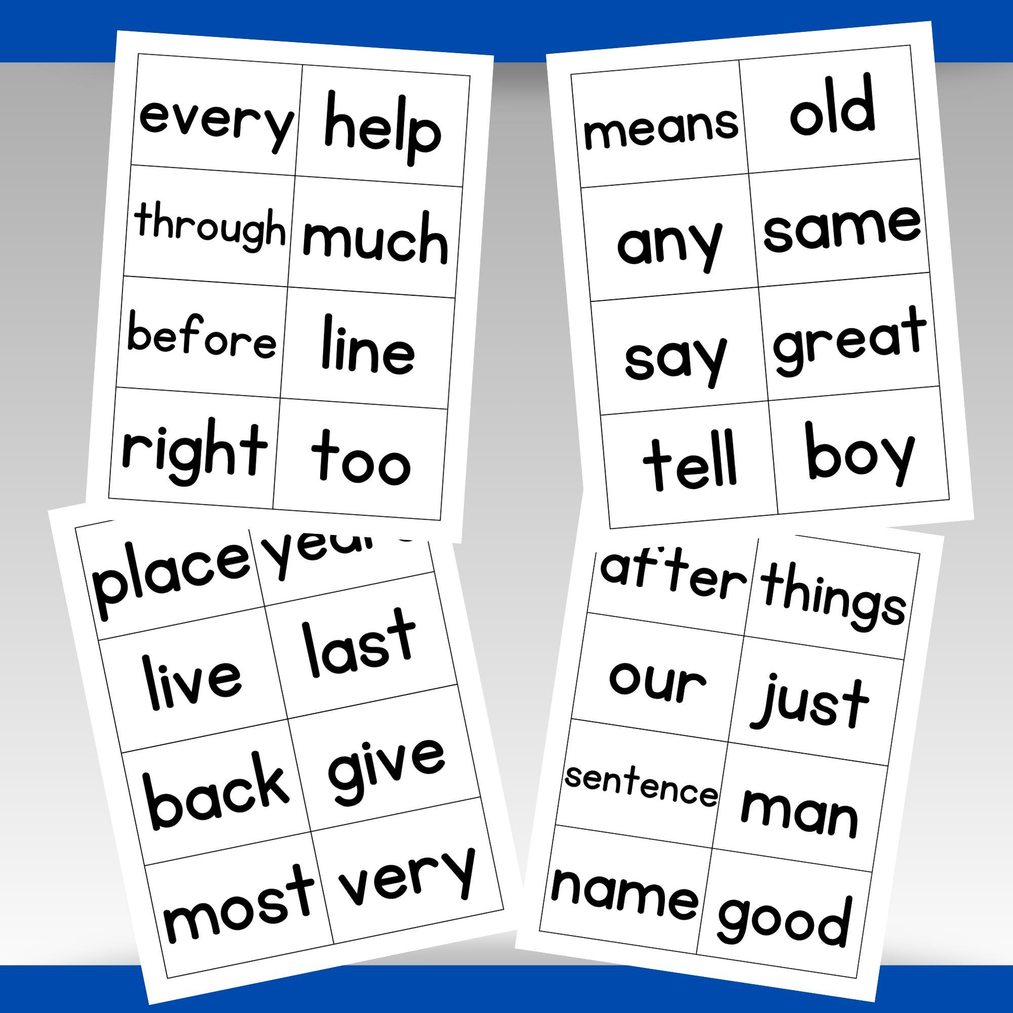 Printable Fry Second 100 Sight Words Flashcards With Words List. Prek ...