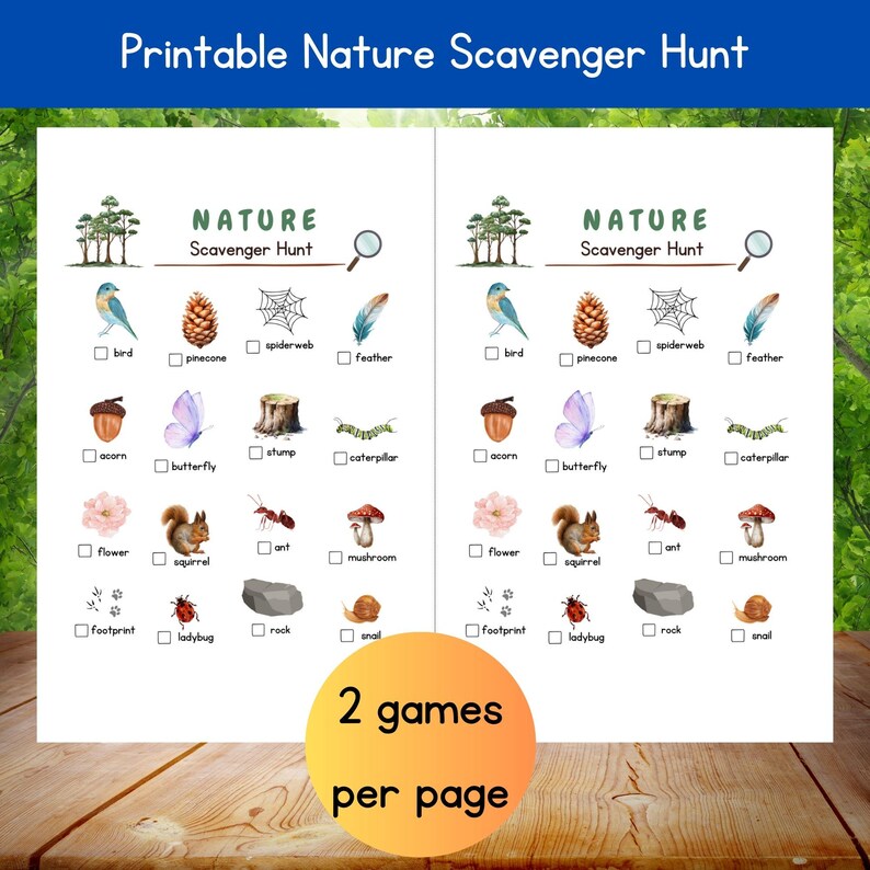 Nature Scavenger Hunt for Kids, Outdoor Nature Scavenger Hunt, Nature ...
