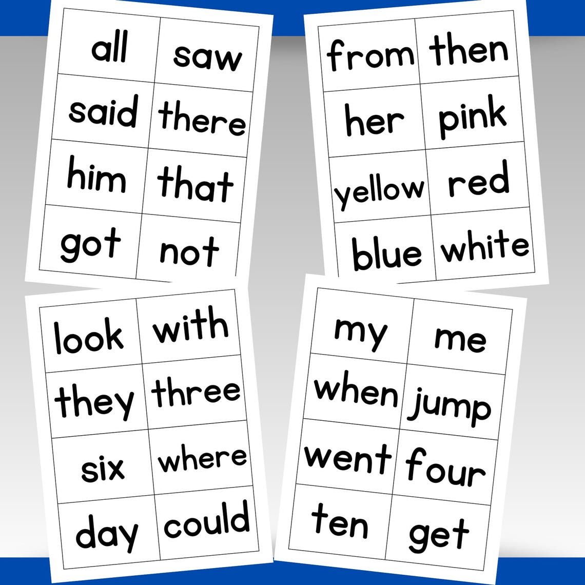 Printable Fry First 100 Sight Words Flashcards With Words List. Prek ...