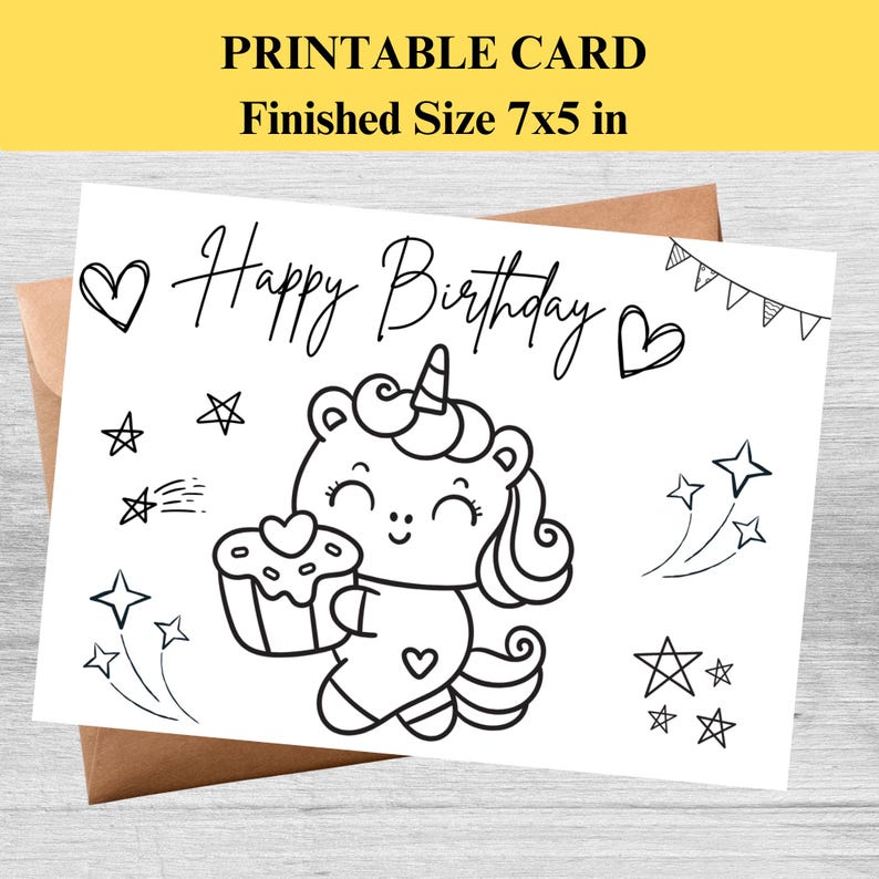 3 Printable Coloring Birthday Cards for Kids to Coloring for Their Love ...