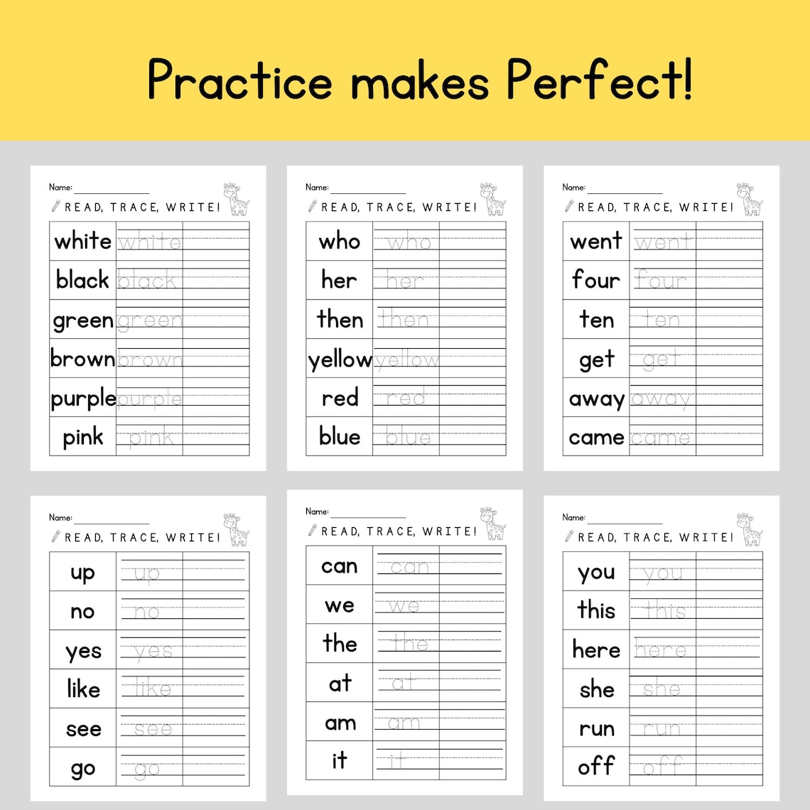 Printable 132 Sight Words, Read-trace-write L Prek - 1st Grade. High ...