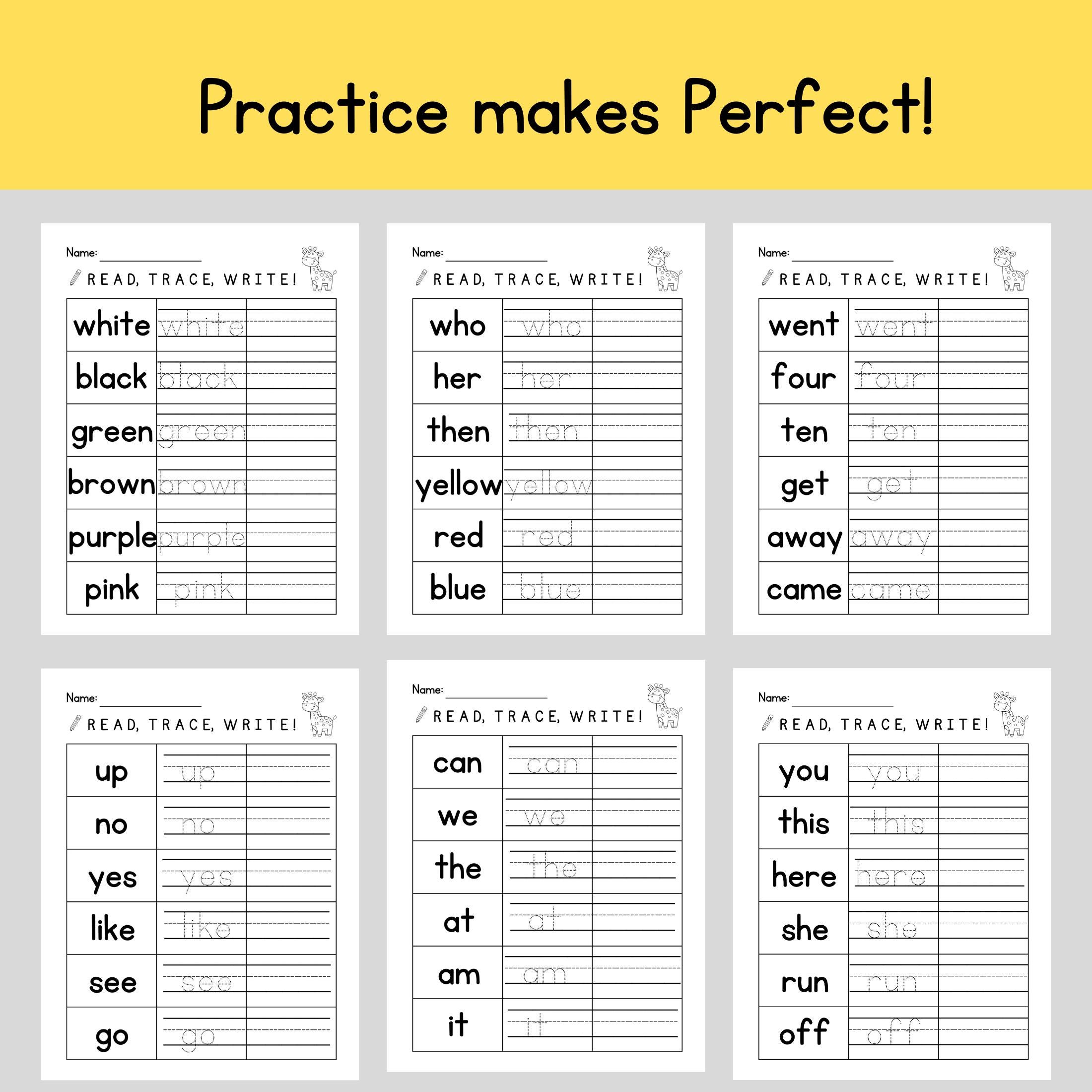 Printable 132 Sight Words, Read-trace-write L Prek - 1st Grade. High ...