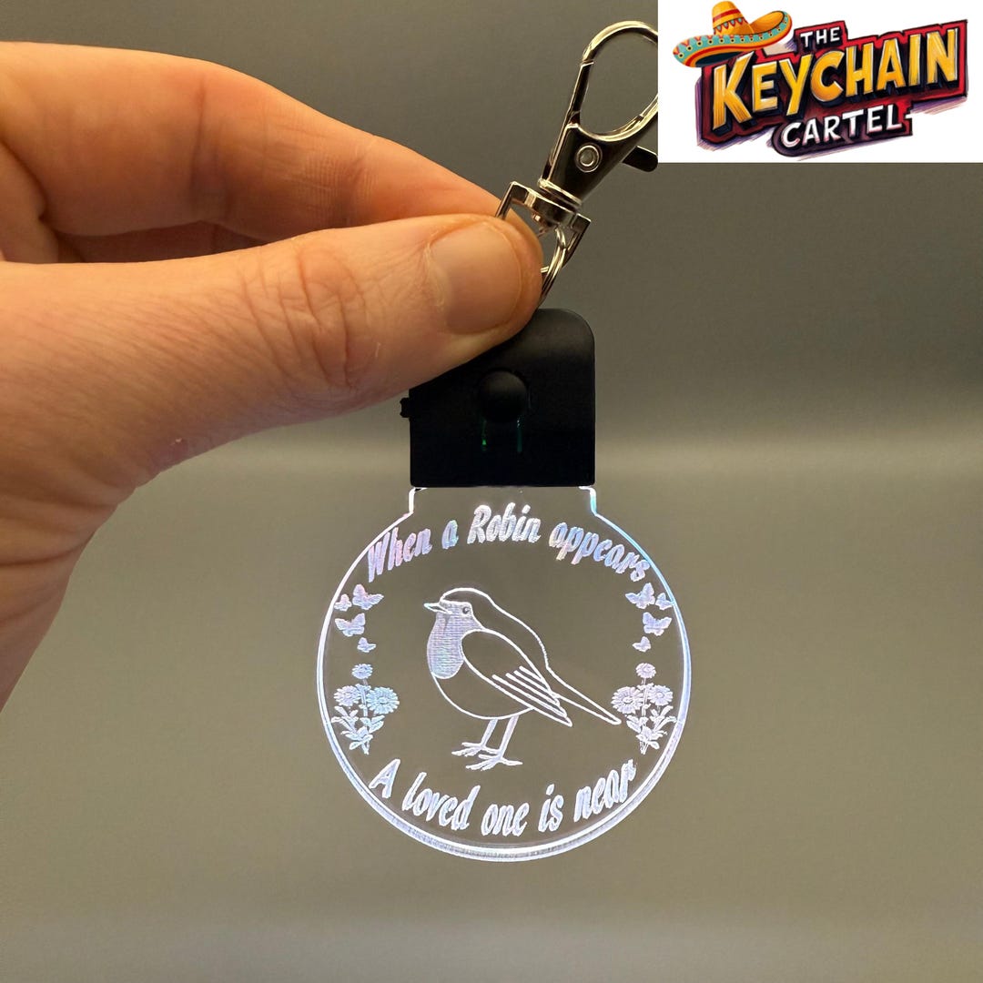 When a Robin Appears a Loved One is Near LED Keychain / Keyring ...