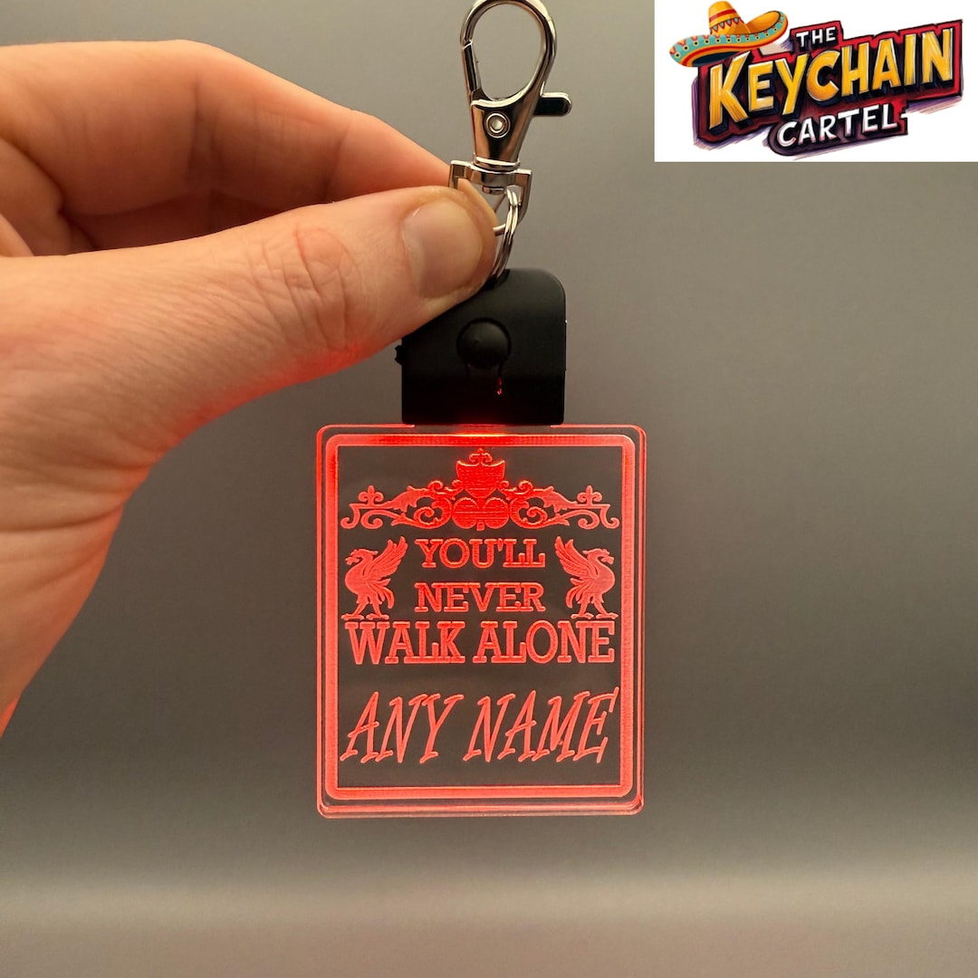 Personalised Liverpool You’ll Never Walk Alone LED Keychain / Keyring ...