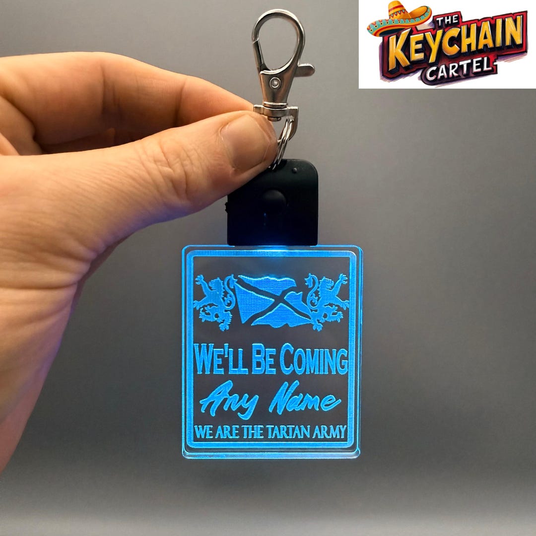 Personalised Scotland Tartan Army LED Keychain / Keyring - Etsy