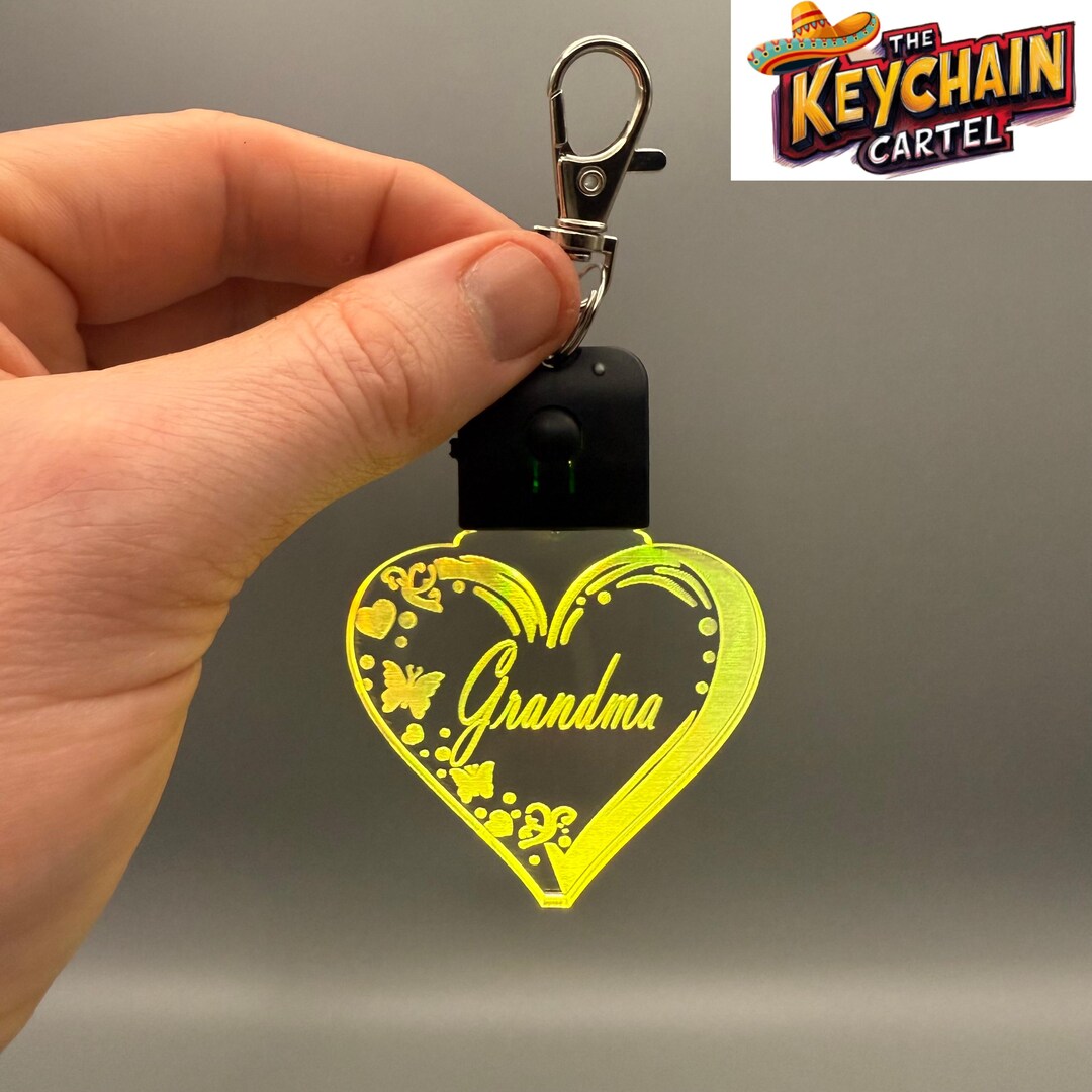 Grandma LED Keychain: Laser Engraved Acrylic, USB Rechargeable - Etsy