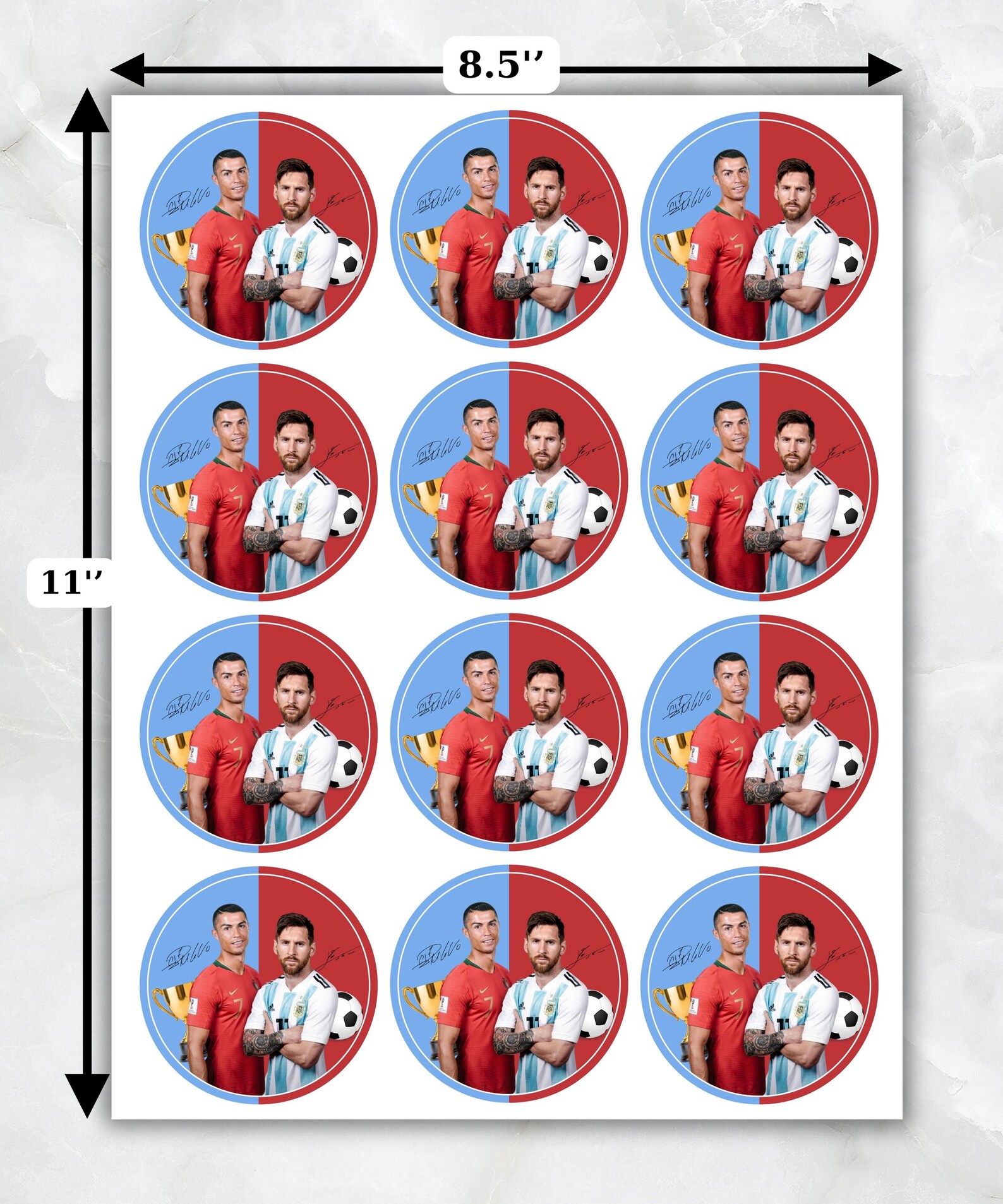 Messi & Ronaldo Cupcake Toppers, Soccer Birthday Party (PDF) - Etsy
