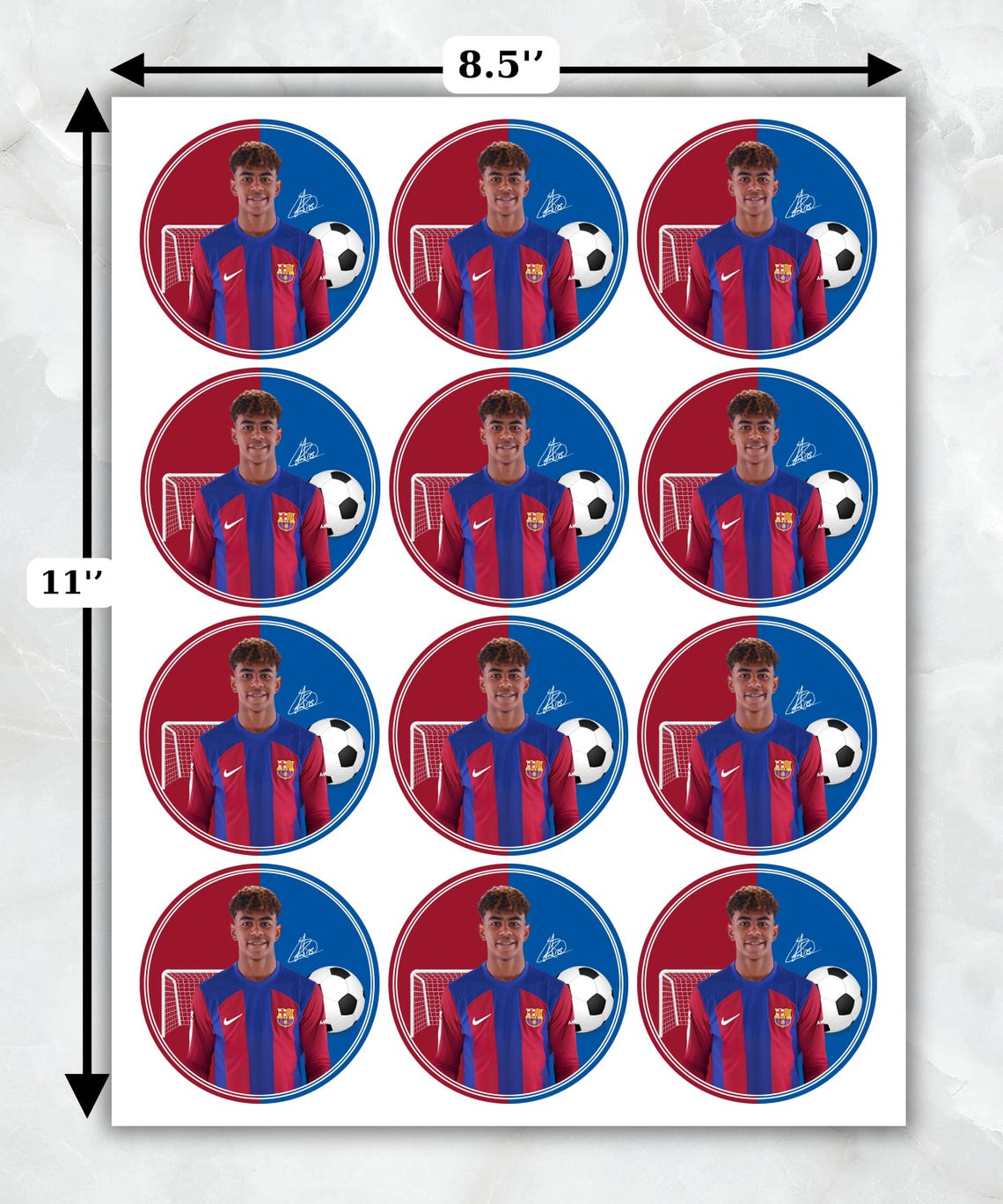 Printable Lamine Yamal Cupcake Toppers Soccer Party Football Barcelona ...