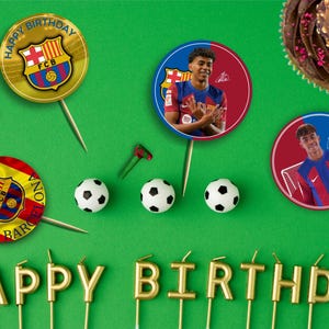 Printable Lamine Yamal Cupcake Toppers Soccer Party Football Barcelona ...