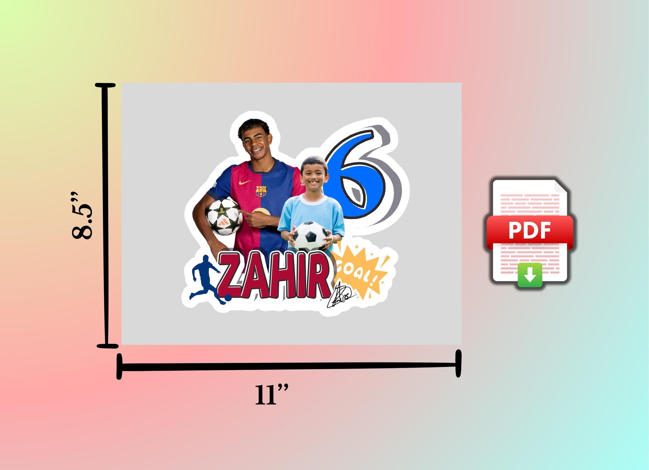 Personalized Lamine Yamal Cake Topper: Custom Soccer Birthday (PDF ...