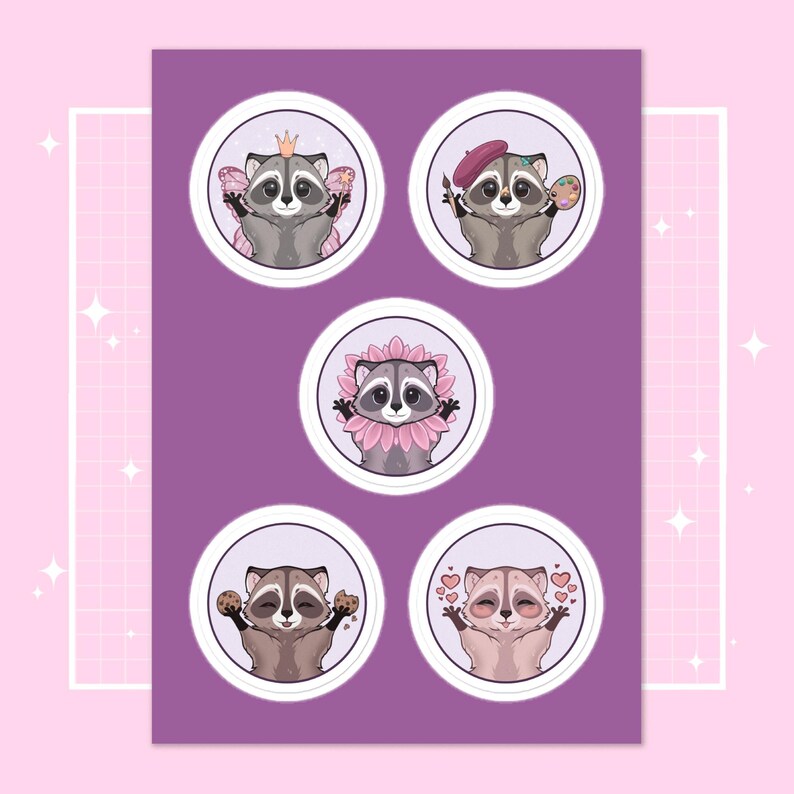 Pedro Raccoon Sticker Sheet part 1 - Etsy