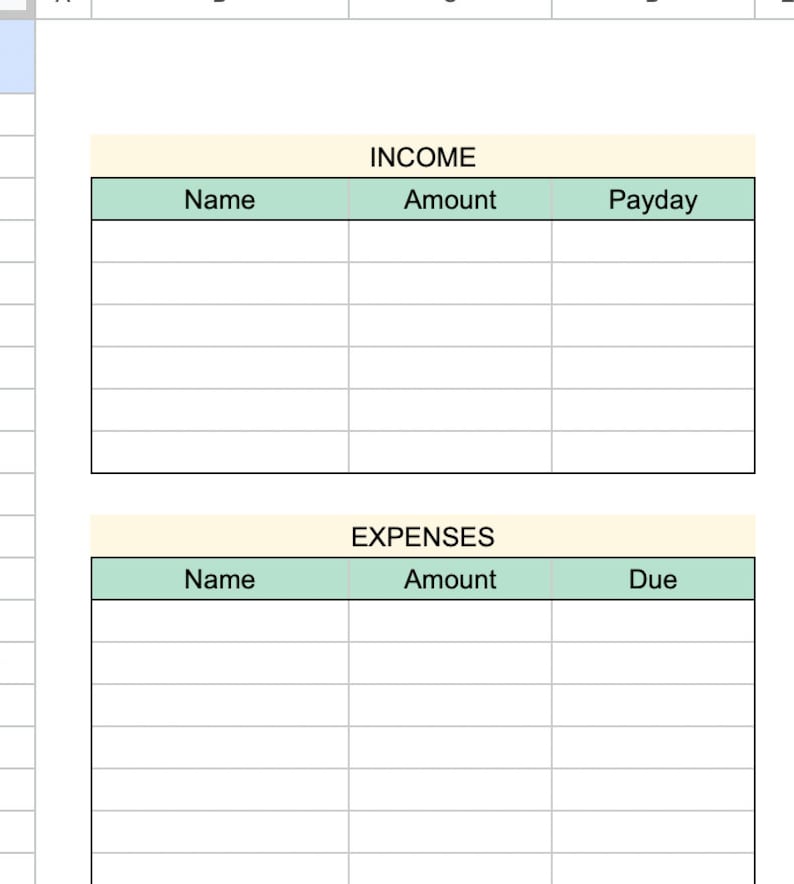 Monthly Budget Planning Template | Google Sheet Spreadsheet Paycheck ...