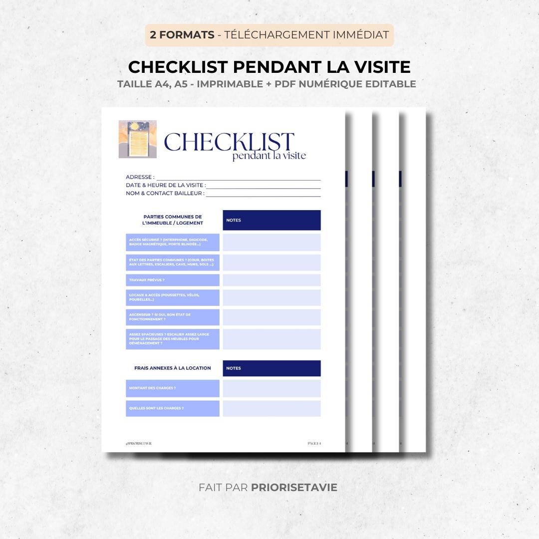 Home Visit Checklist Successful Move - Etsy