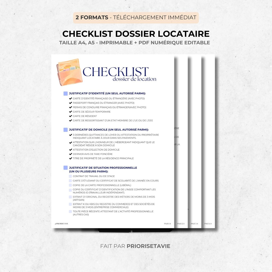 Rental File Checklist Special Moving - Etsy