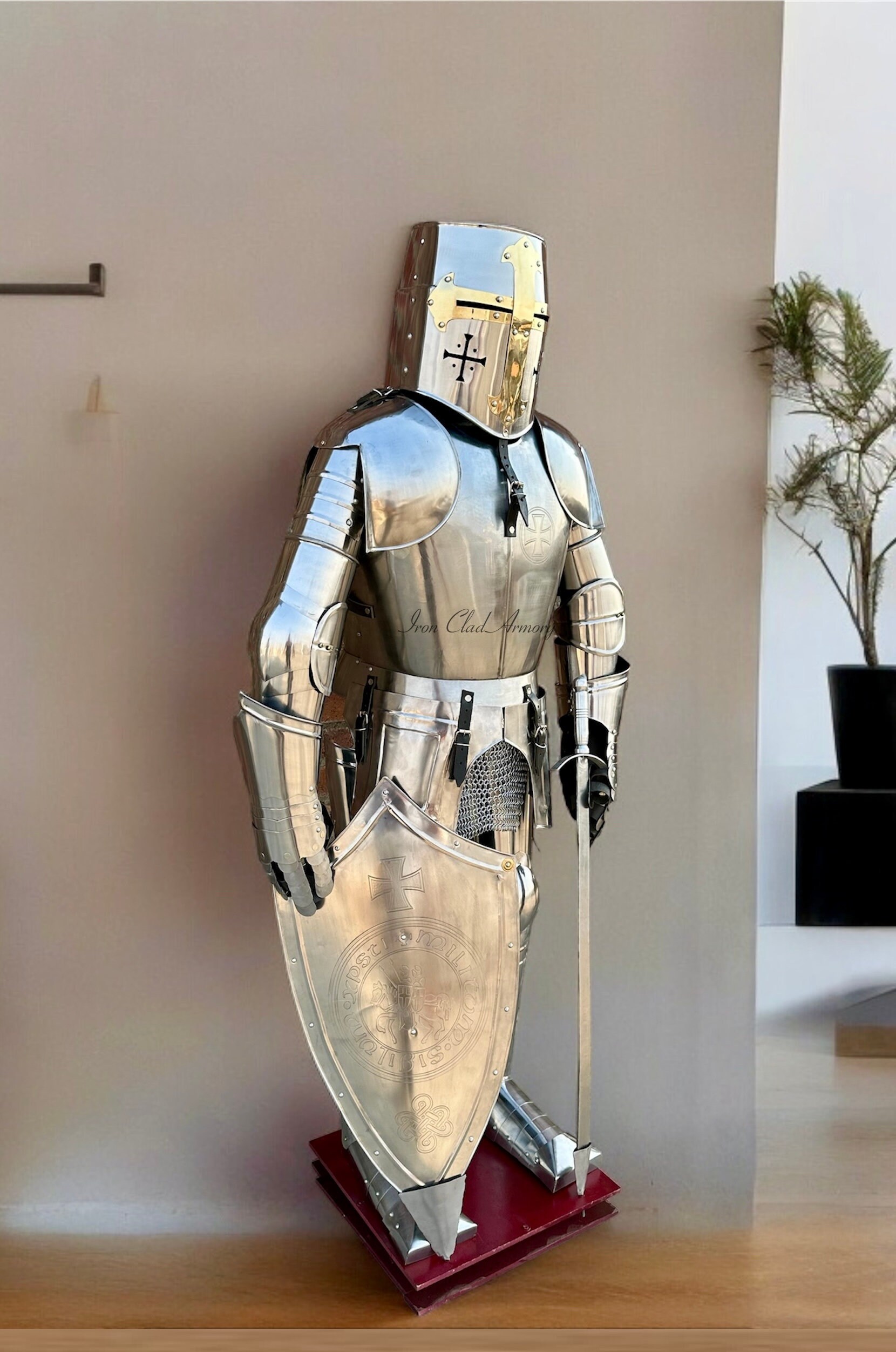 Templar Full Armor Suit Medieval Knight Crusader Armor Wearable Armor ...
