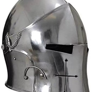 Barbute Helmet Medieval Visor Helmet Steel Knight Wearable Helmet Liner ...