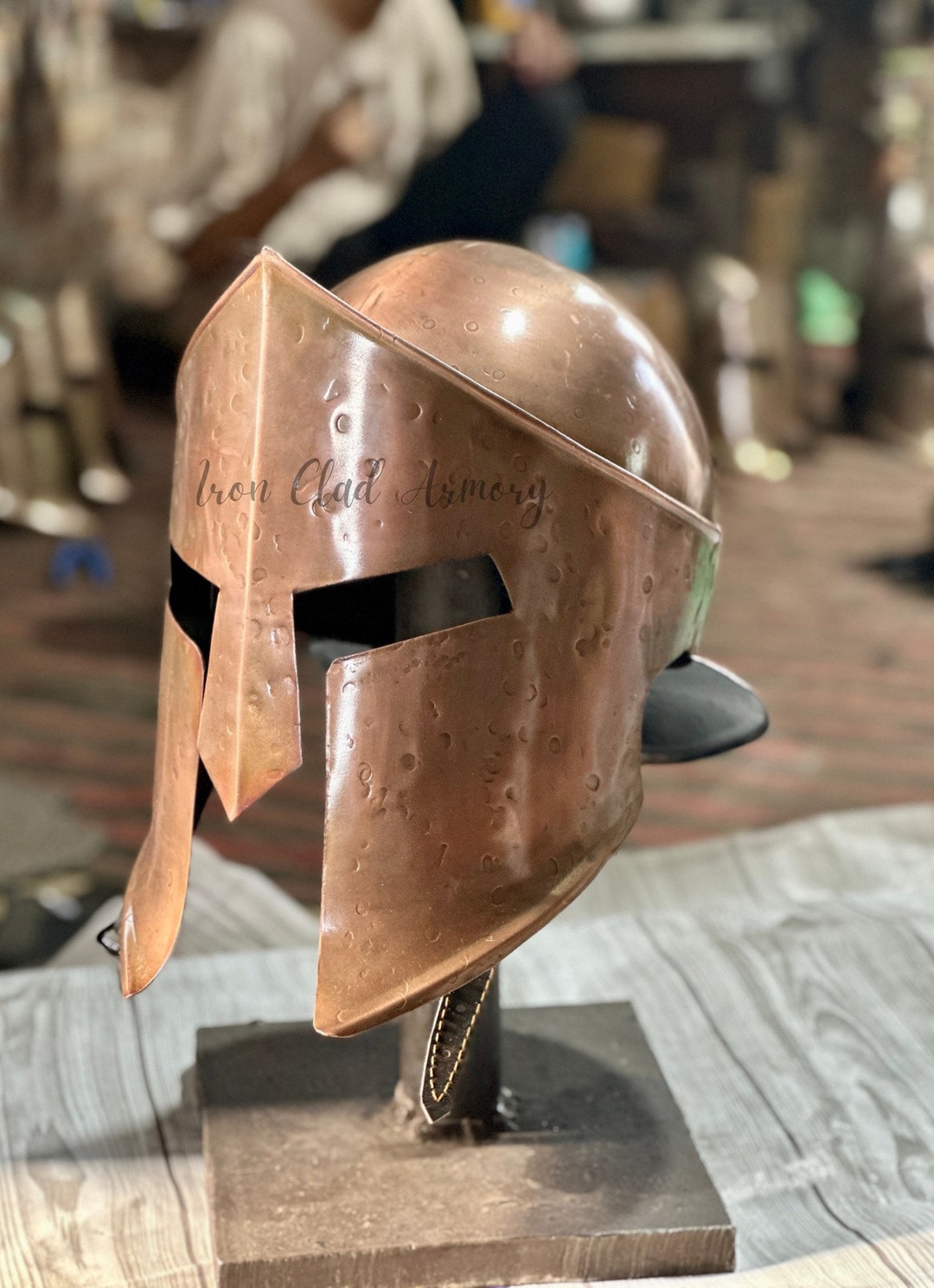 Copper Spartan Helmet 300 Movie Helmet Medieval Great King Leonidas ...