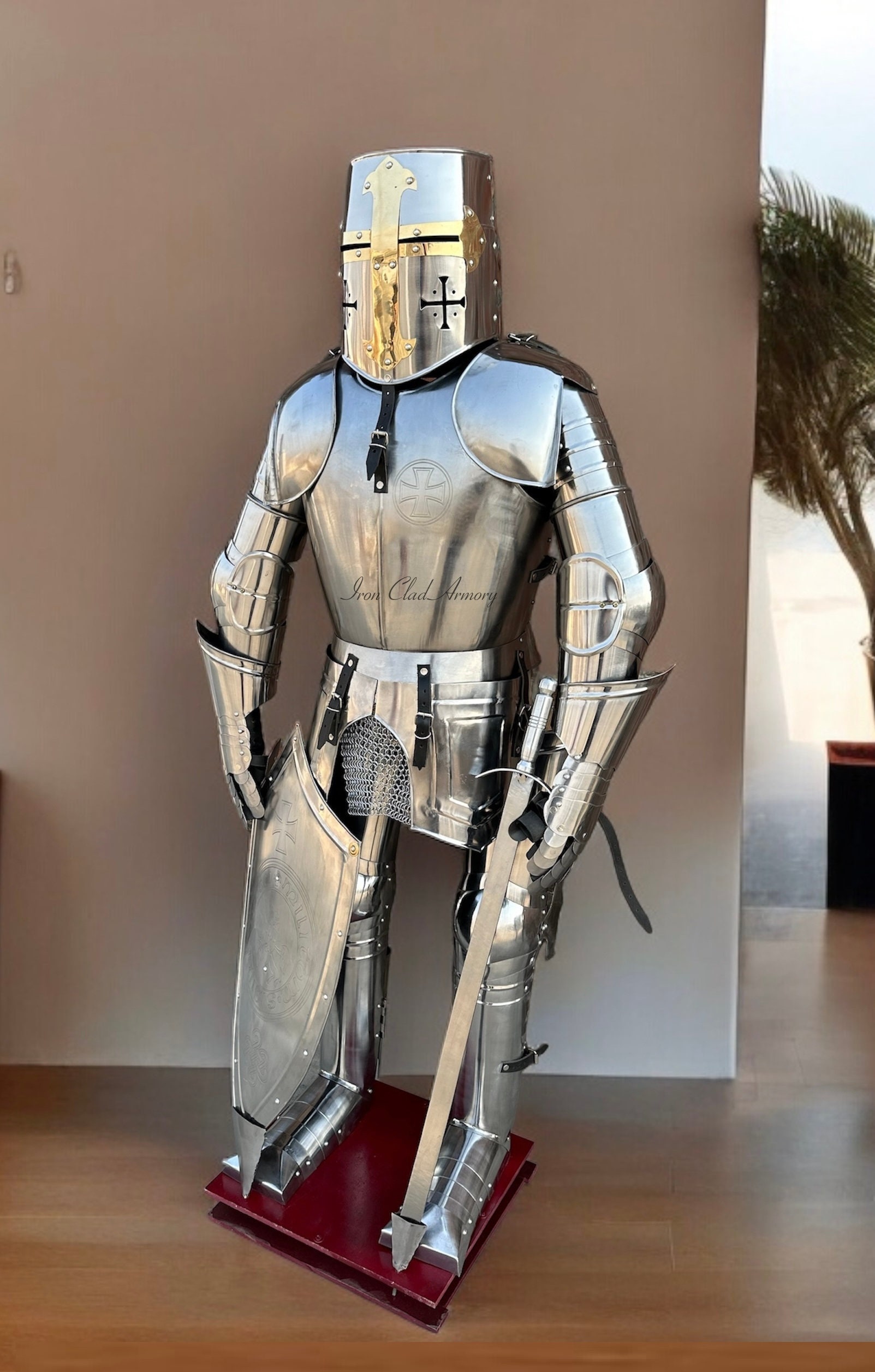 Templar Full Armor Suit Medieval Knight Crusader Armor Wearable Armor ...