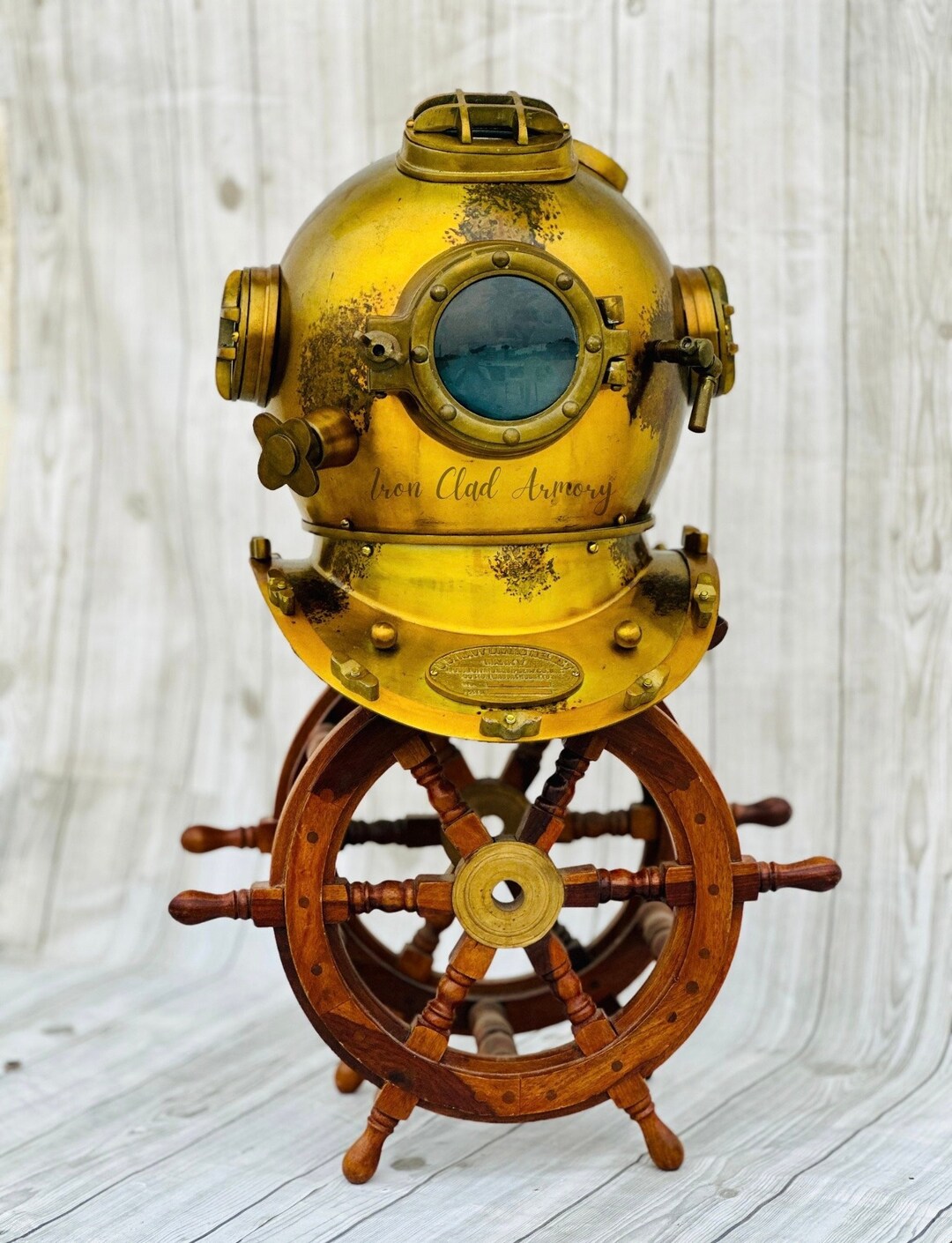 Brass Diving Helmet Commando Merchant Navy Divers Helmet Full Size Deep ...