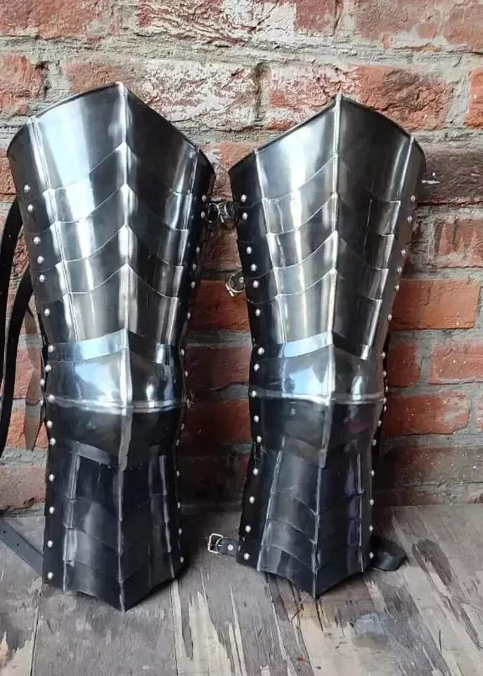Medieval Greaves Leg Guard Thigh Sabaton Shoes Knight Armor 18 Guage ...