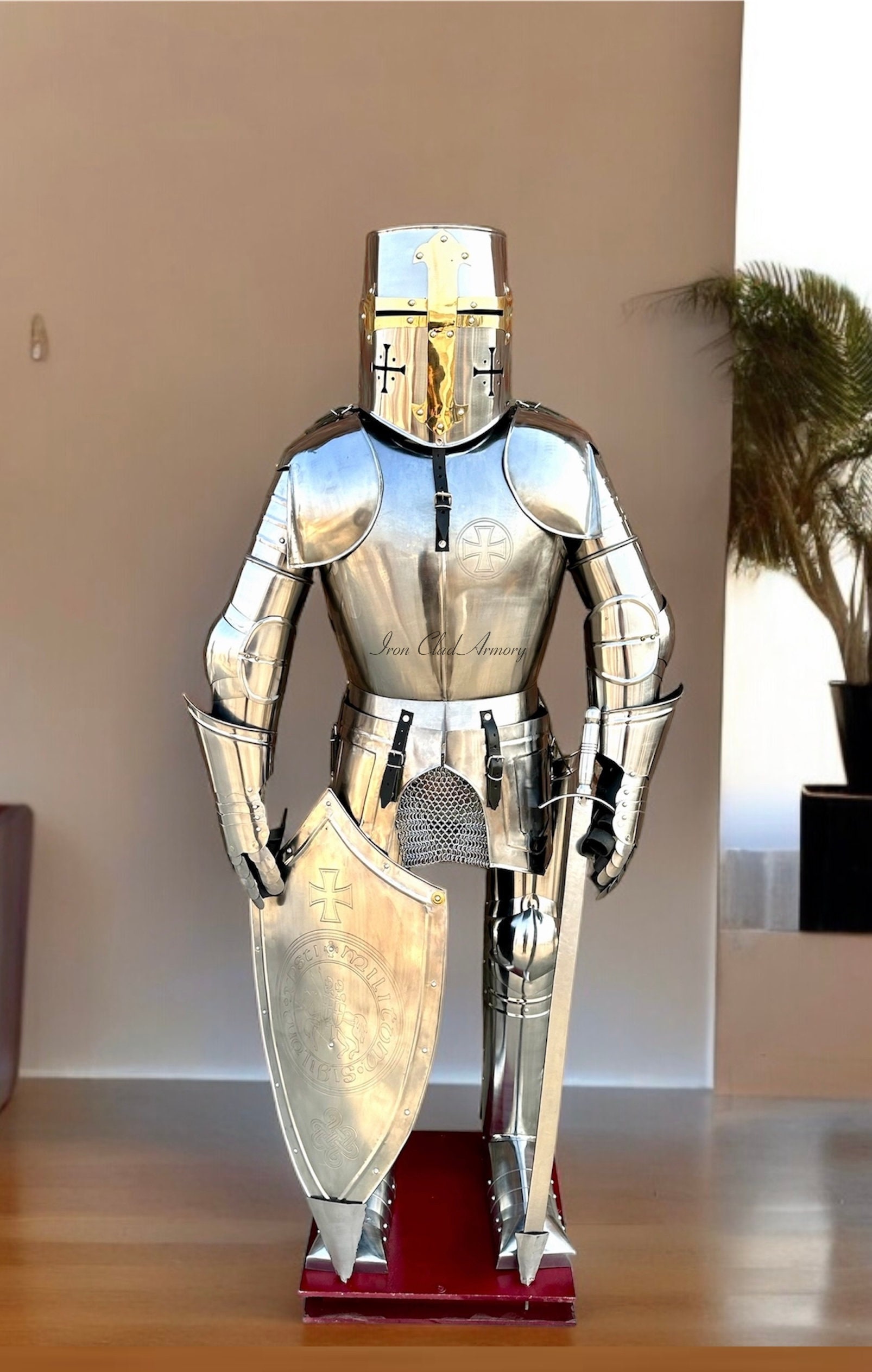 Templar Full Armor Suit Medieval Knight Crusader Armor Wearable Armor ...