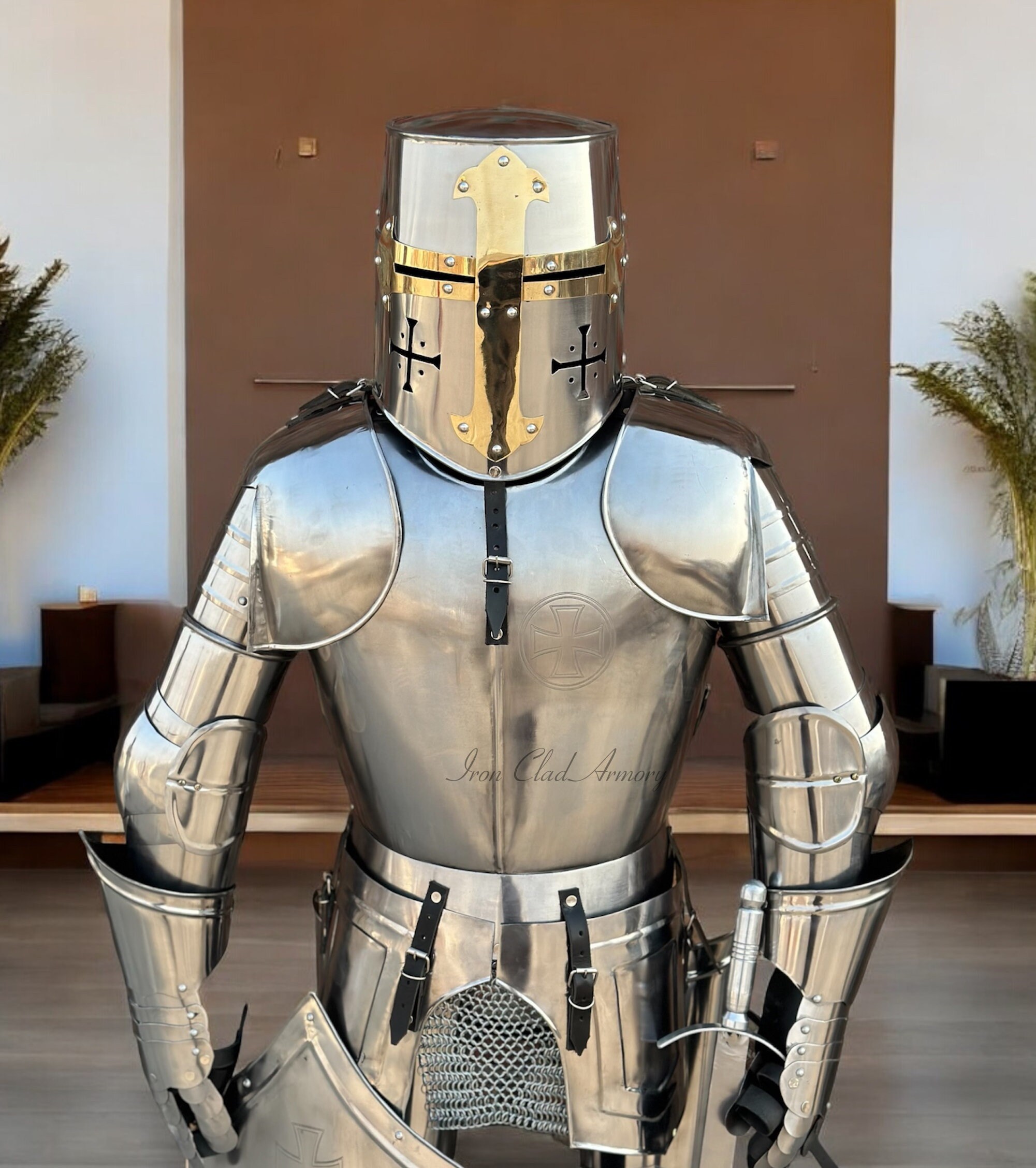 Templar Full Armor Suit Medieval Knight Crusader Armor Wearable Armor ...