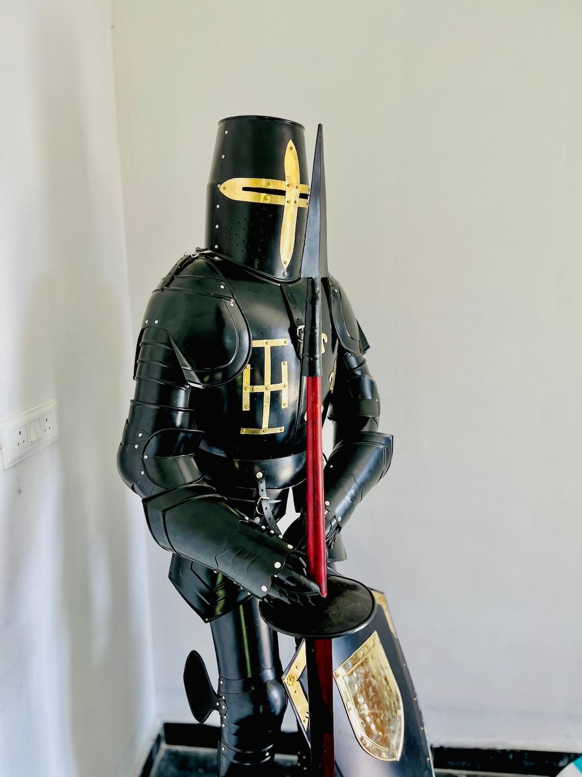 Templar Armor Suit Steel Medieval Knight Black Templar Full Body Armor ...