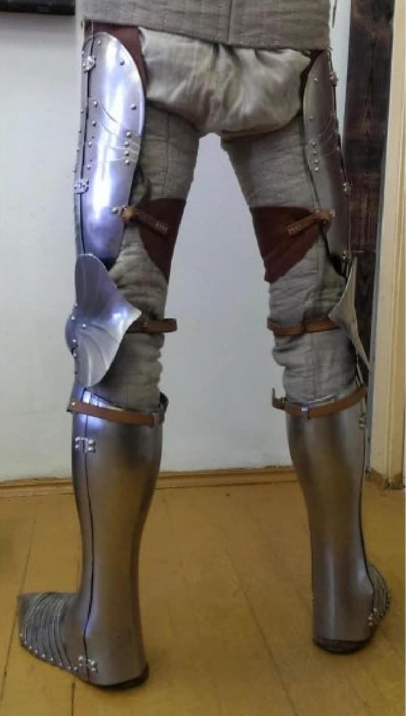 Medieval Greaves Leg Guard Costume Shoes Knight Armor 18 Guage Steel ...