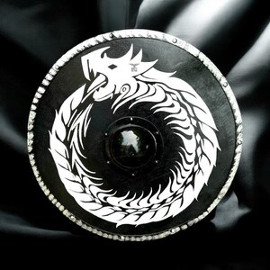 Raven Valhala Viking Shield Eivor Ragnar Battle Ready Dragon Wooden ...