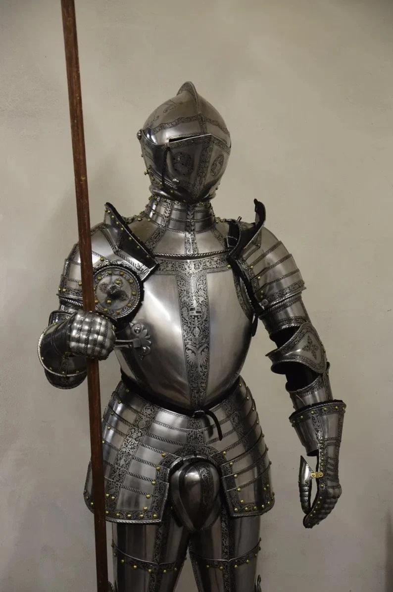 Medieval European Full Battle Armor Suit Knight Steel Armour Wearable ...
