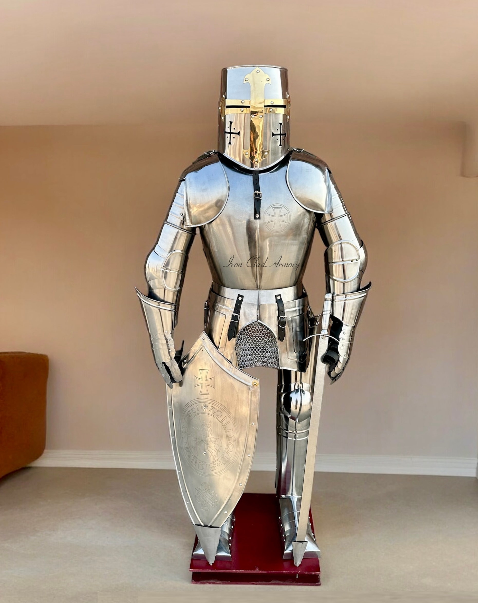 Templar Full Armor Suit Medieval Knight Crusader Armor Wearable Armor ...