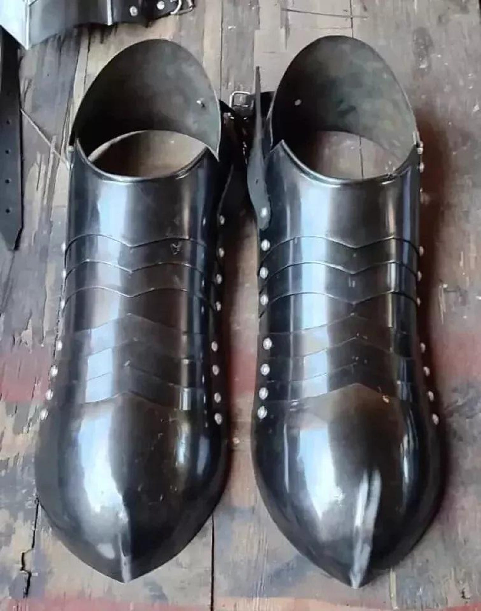 Medieval Greaves Leg Guard Thigh Sabaton Shoes Knight Armor 18 Guage ...