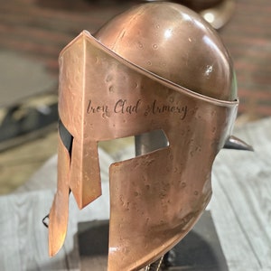 Copper Spartan Helmet 300 Movie Helmet Medieval Great King Leonidas ...