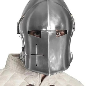 Barbute Helmet Medieval Visor Helmet Steel Knight Wearable Helmet Liner ...