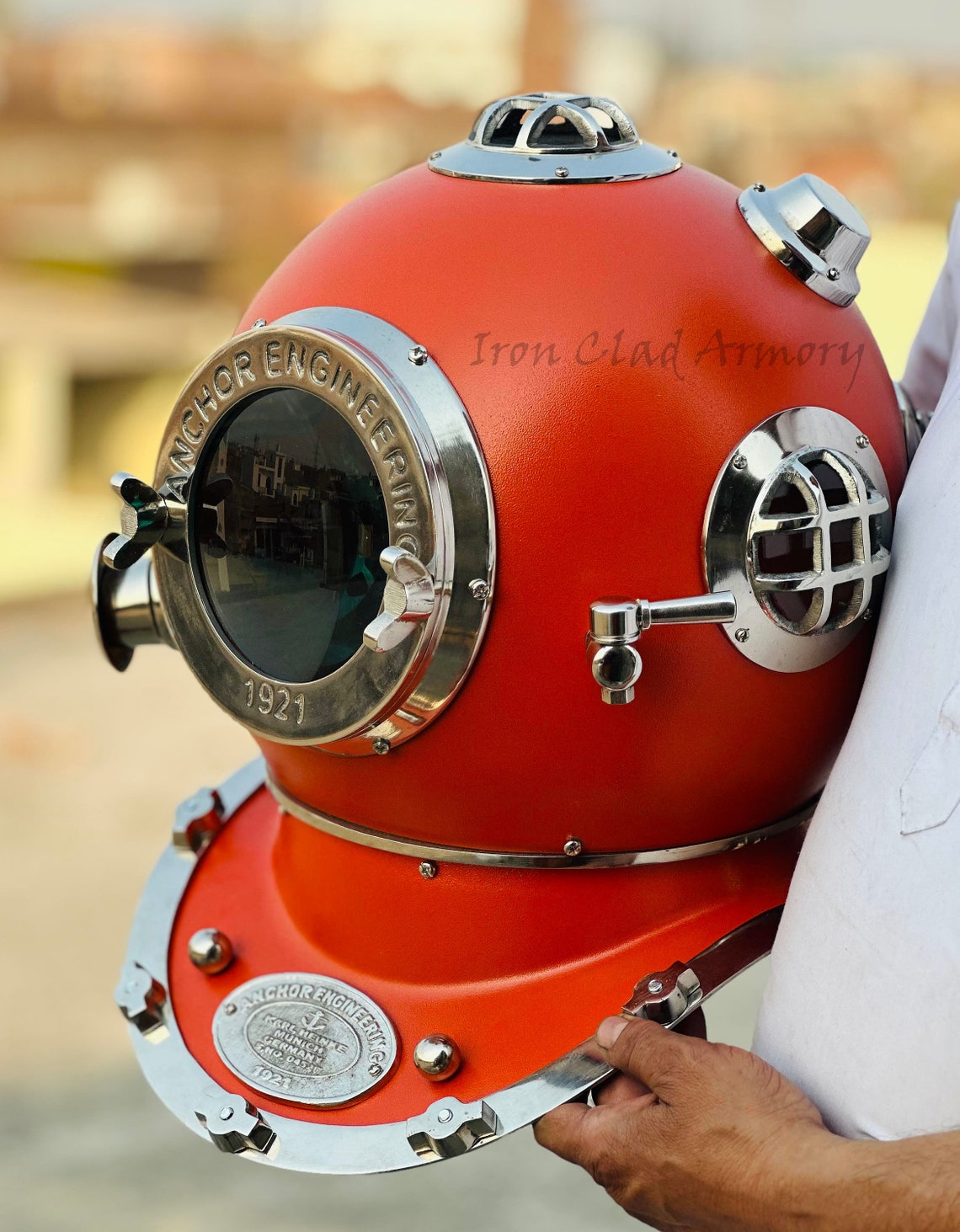 Orange Anchor Diving Helmet Divers Helmet Mark IV 18" Commando Scuba ...