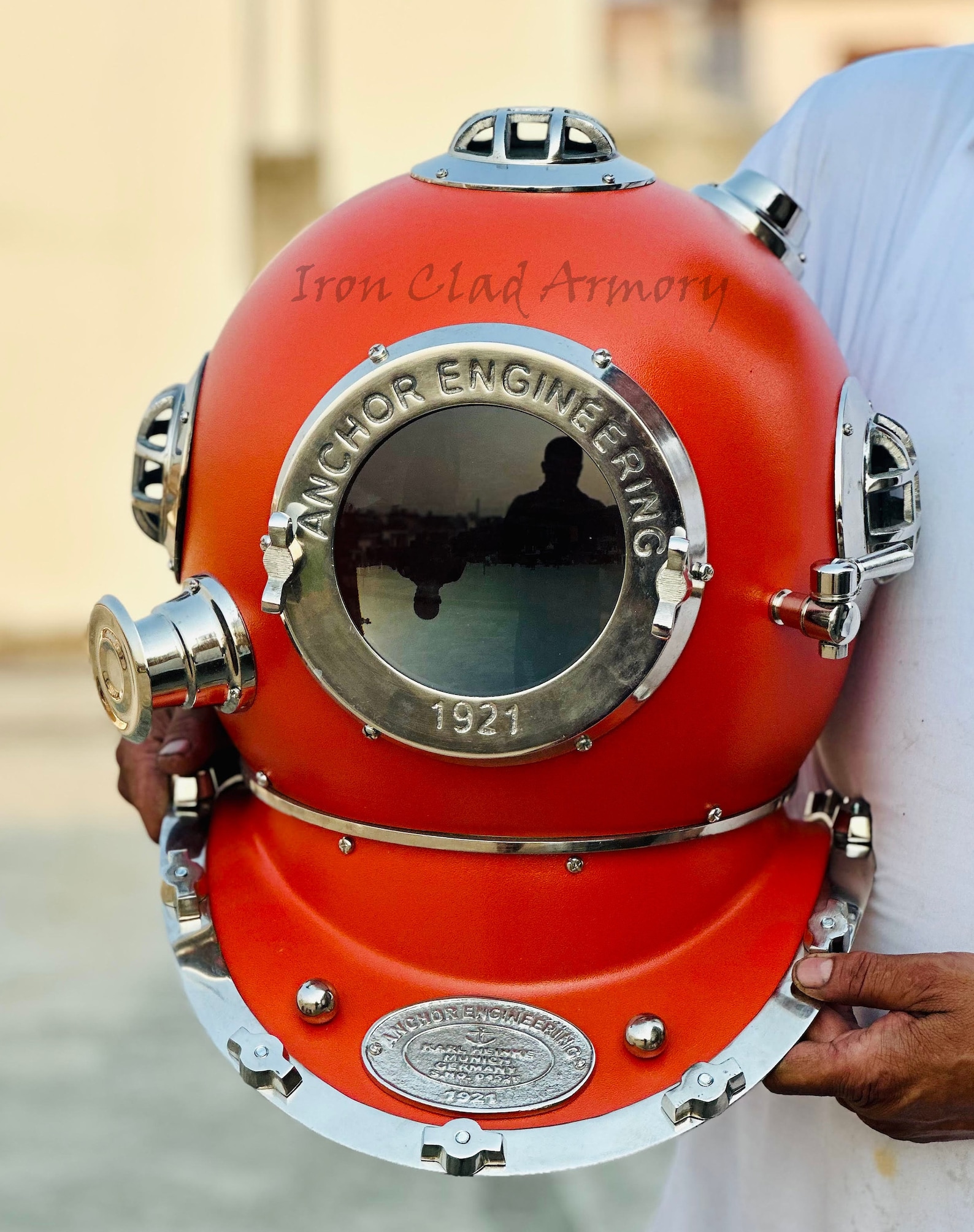 Orange Anchor Diving Helmet Divers Helmet Mark IV 18" Commando Scuba ...