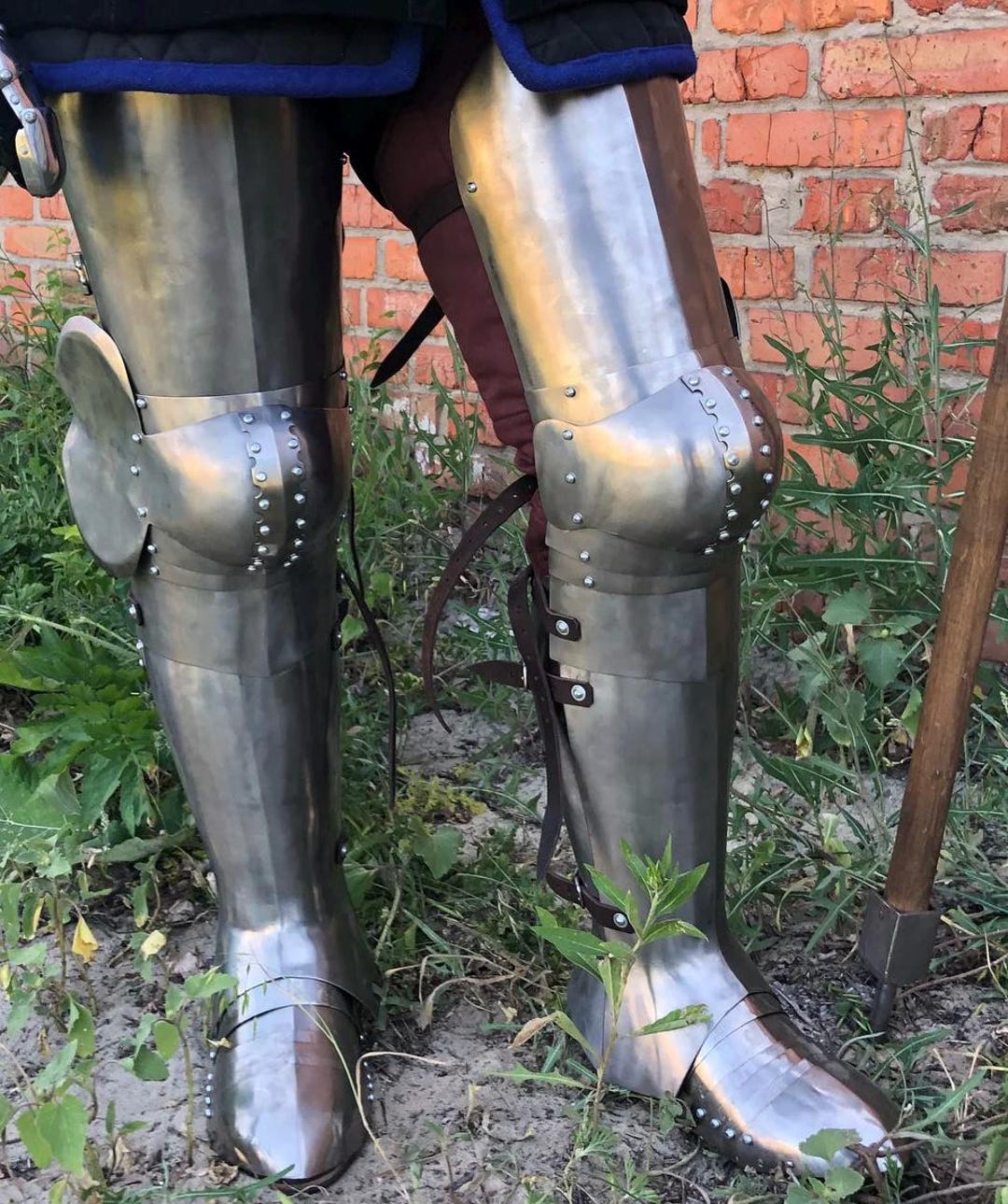 Medieval Greaves Leg Guard Shoes Armor Knight 18 Guage Steel LARP ...