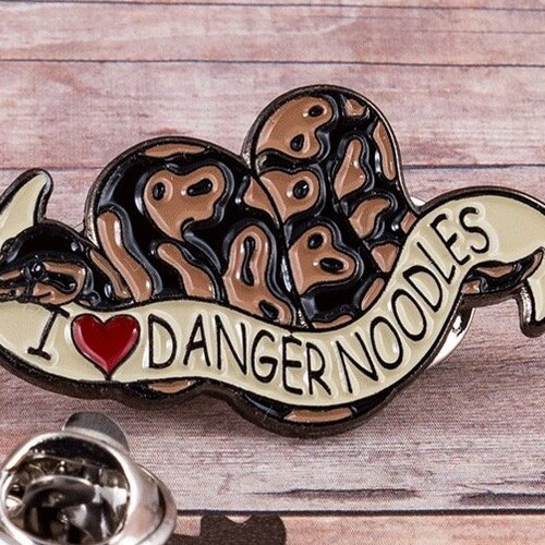 I Love Danger Noodles Soft Enamel Pin Funny Snake Ball Python - Etsy