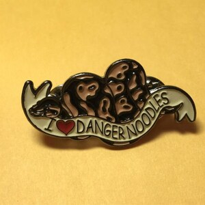 I Love Danger Noodles Soft Enamel Pin Funny Snake Ball Python Enamel Pin - Etsy