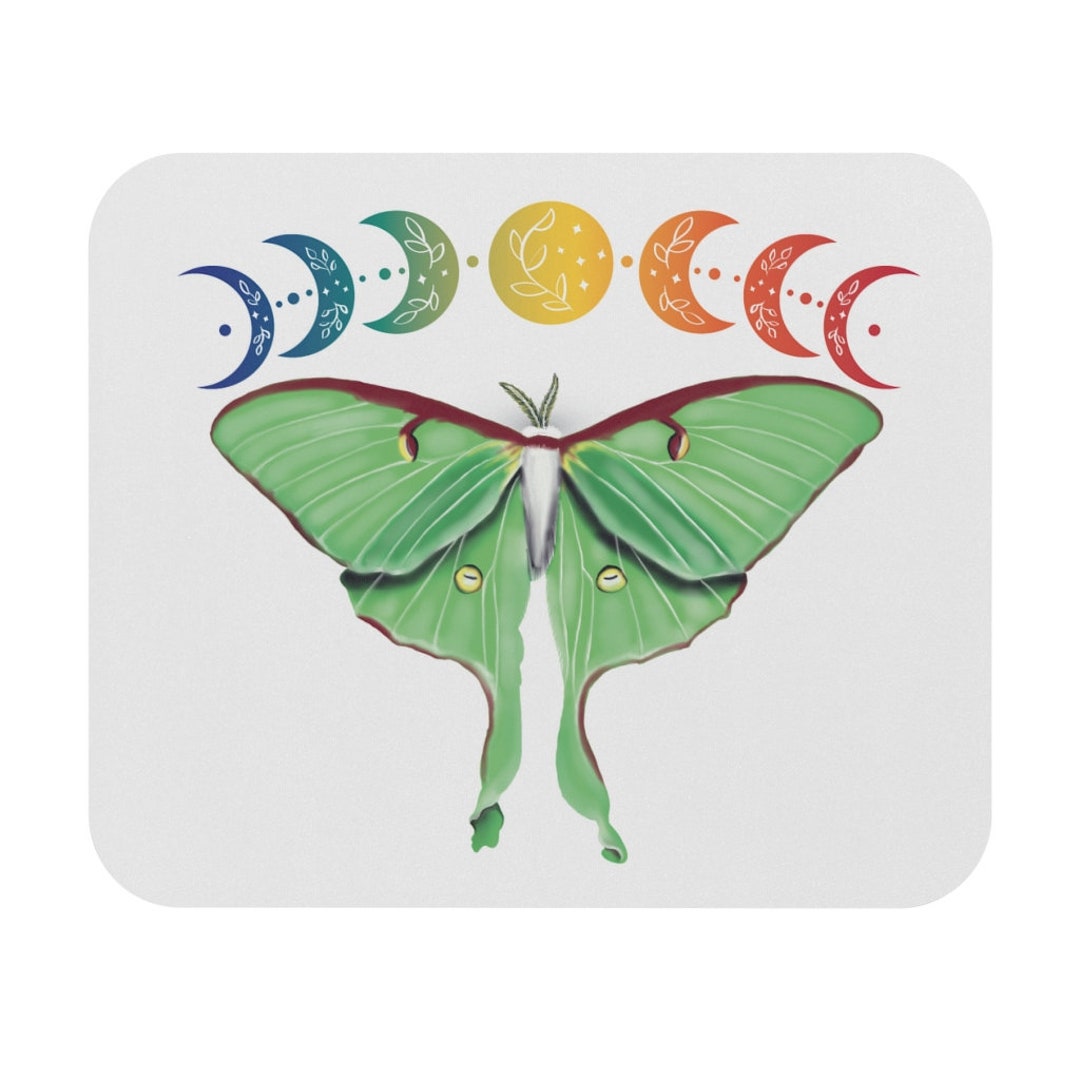 Luna Moth and Moon Phases Mouse Pad rectangle - Etsy