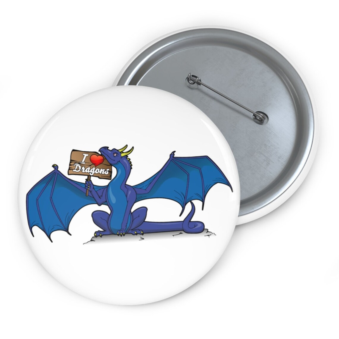 I Love Dragons Blue Dragon Custom Pin Buttons | Etsy