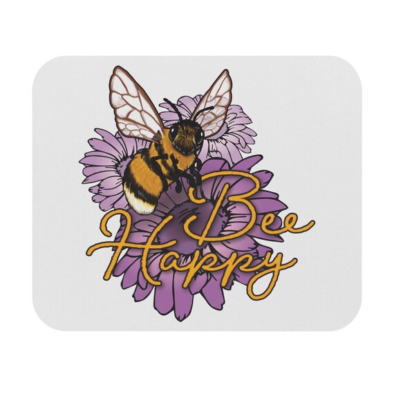 Bee Happy Cute Bumblebee Mouse Pad rectangle | Etsy