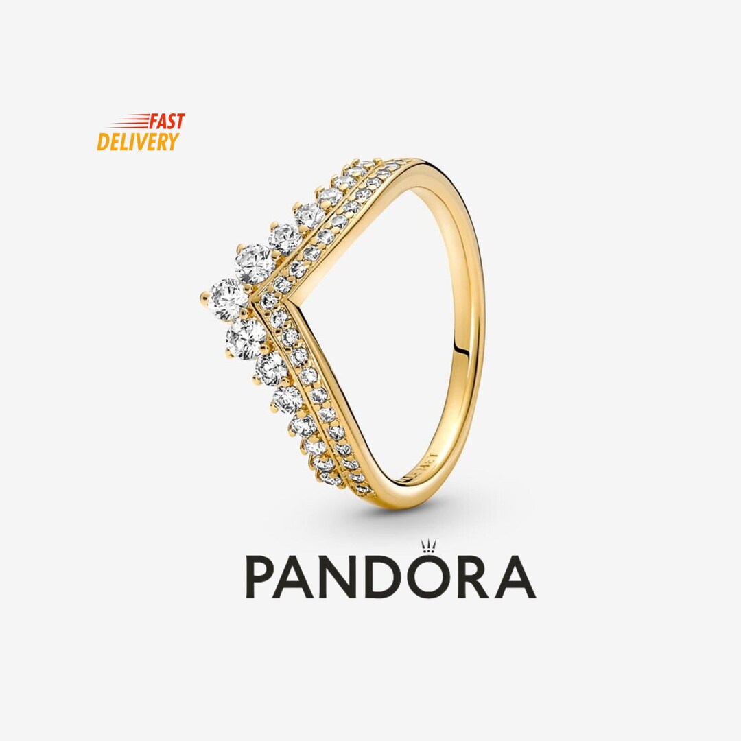 Pandora Timeless Wish Tiara Ring, Pandora Gold Ring, Queen Ring, Luxury ...