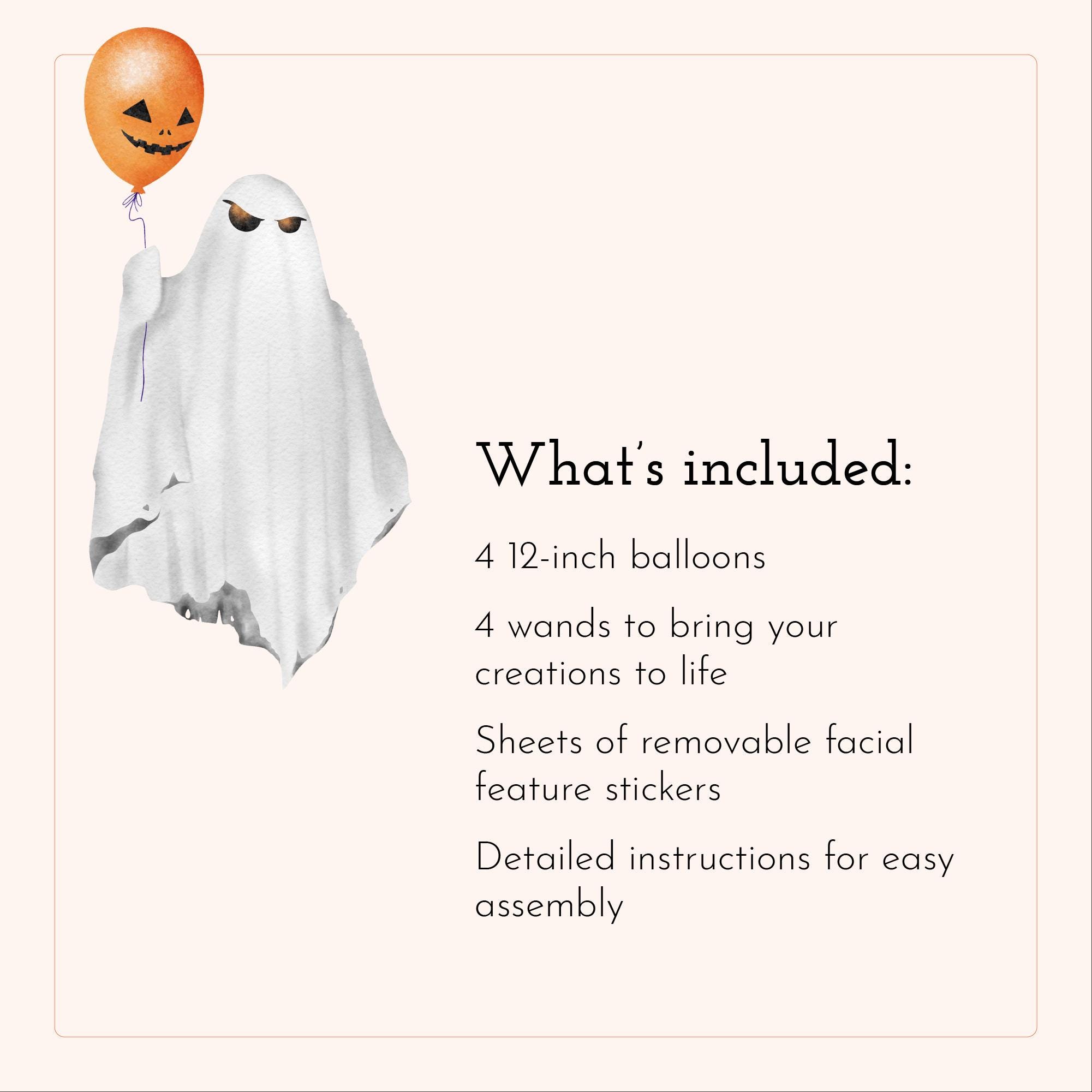 Ghost Balloon Craft Kit - DIY Spooky Balloon Activity for Kids, Makes 4 ...